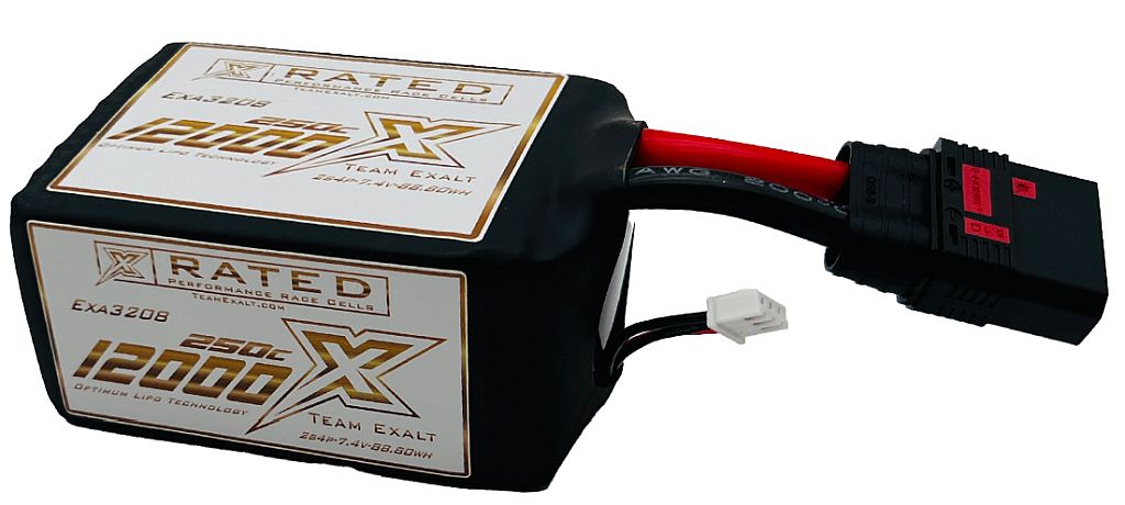 Exalt X-Rated 2S 250C Drag Race Lipo Battery (7.4V/12,000mAh) w/QS8 Co ...